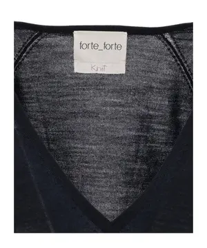 FORTE_FORTE Sheer V-neck Knitted Sweater