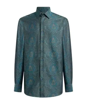 Etro Ornamental Motif Jacquard Shirt - Green