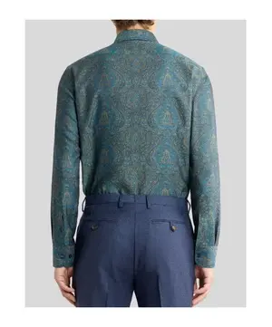 Etro Ornamental Motif Jacquard Shirt - Green