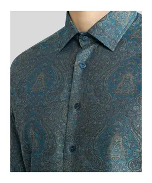 Etro Ornamental Motif Jacquard Shirt - Green