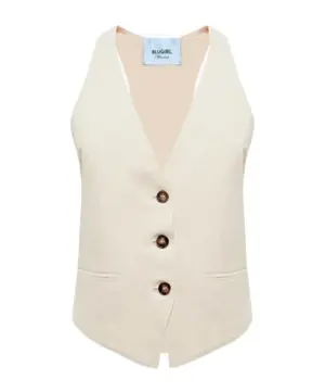 BLUGIRL Button-front Vest - Beige