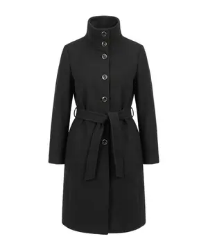 Pinko Belted Button-down Coat - Black