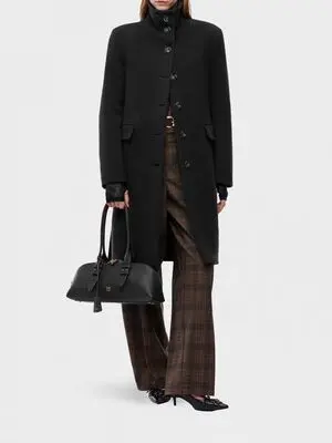 Pinko Wool-blend High Neck Belted Coat - Black