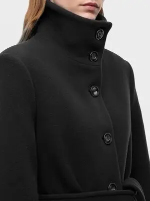 Pinko Wool-blend High Neck Belted Coat - Black