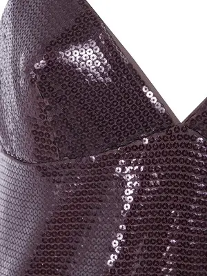 Alberta Ferretti Spaghetti Straps Glossy Sequin Top