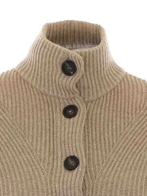 Brunello Cucinelli Belted Half-ribbed Cardigan