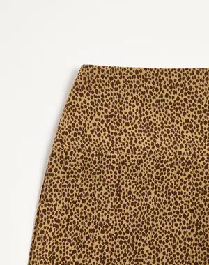 Valentino Garavani Crepe De Chine Skirt With Fauve Eclat Micromacula Print - No