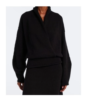 AYA MUSE Kena Wrap Cotton Top - Black