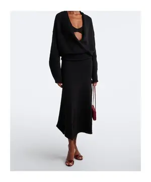 AYA MUSE Kena Wrap Cotton Top - Black