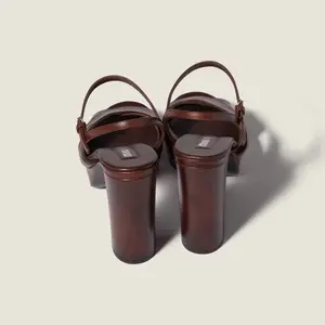 Miu Miu Leather Platform Sandals