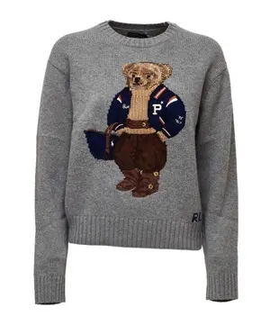 Polo Ralph Lauren Bear Motif Crew Neck Jumper