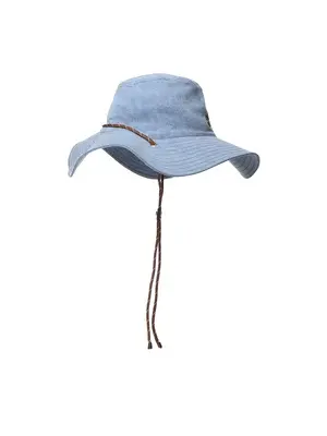 Miu Miu Logo Embroidered Wide Brim Sun Hat