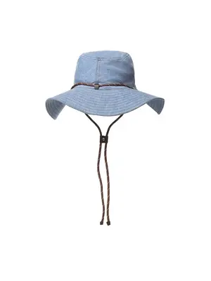 Miu Miu Logo Embroidered Wide Brim Sun Hat
