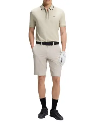 Hugo Boss Zip-fastening Logo-print Polo Shirt
