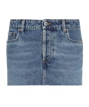 Miu Miu Denim Skirt With Belt Loop - Blue