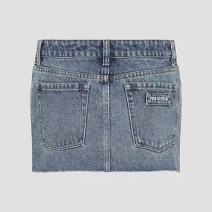 Miu Miu Denim Skirt With Belt Loop