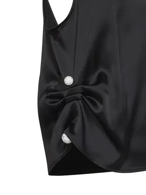 Giuseppe Di Morabito Crystal-embellished Ruched Sleeveless Top