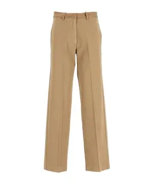FORTE_FORTE Straight-leg Casual Trousers - Light Brown