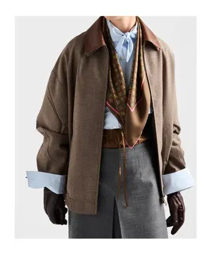 Prada Checked Embroidered Jacket
