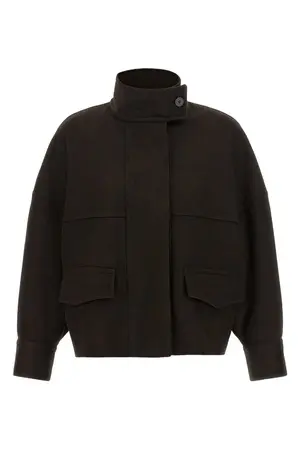 Alberto Biani Loro Piana' Wool Bomber Jacket - Brown