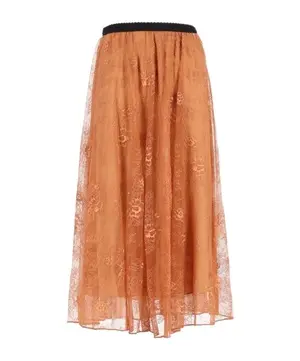 FORTE_FORTE Chantilly Lace Long Skirt - Yellow