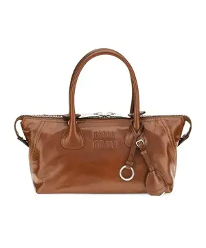 Miu Miu Logo Shoulder Bag - Brown