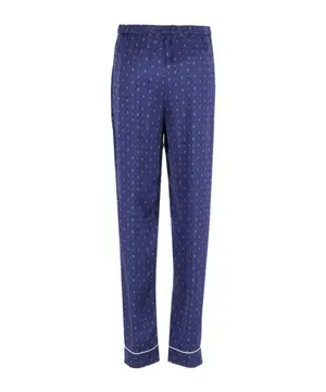FORTE_FORTE Printed Mid-rise Pyjama Pants - Blue