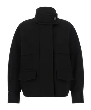 Alberto Biani Loro Piana' Wool Bomber Jacket - Black