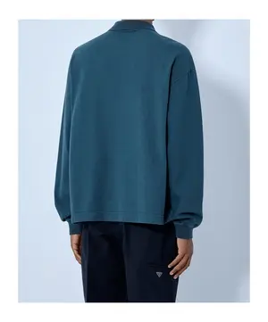 Prada Long-sleeve Jersey Polo Shirt - Green
