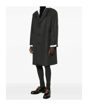 Prada Leather-trimmed Single-breasted Coat
