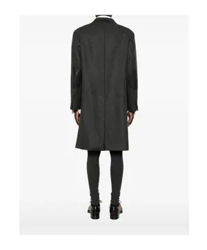 Prada Leather-trimmed Single-breasted Coat
