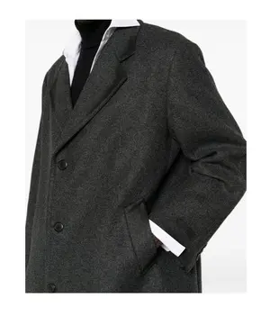 Prada Leather-trimmed Single-breasted Coat