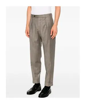 BERWICH Check-pattern Pleated Trousers