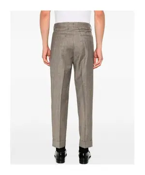 BERWICH Check-pattern Pleated Trousers