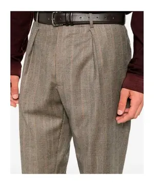 BERWICH Check-pattern Pleated Trousers