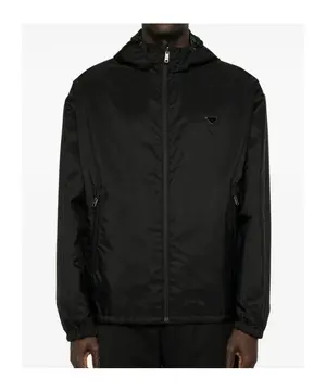 Prada Logo-plaque Hooded Jacket