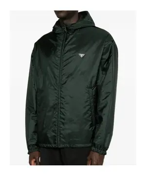 Prada Logo-plaque Hooded Jacket