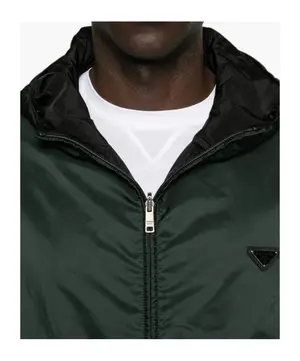Prada Logo-plaque Hooded Jacket