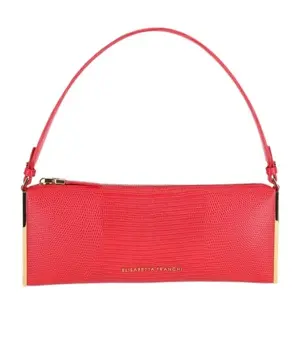 Elisabetta Franchi Embossed Zipped Shoulder Bag - Red Passion