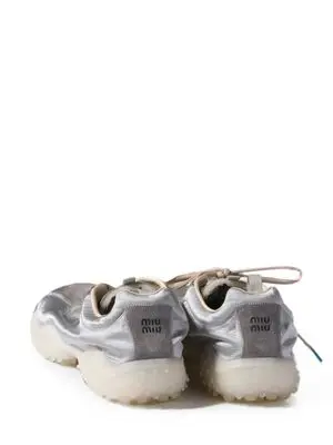 Miu Miu Lace-up Sneakers With Perforated Details - Cloudy Gray