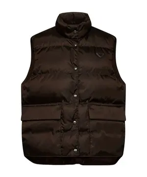Prada Re-nylon Padded Down Gilet - Brown