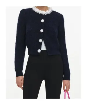 SELF-PORTRAIT Flower Detailed Cardigan