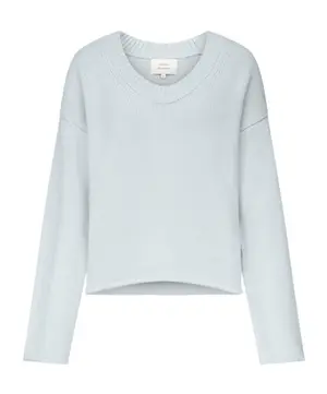 Loulou De Saison Derry Lds U-neck Cashmere Sweater - Light Blue