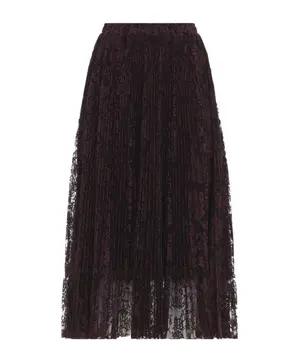 Ermanno Scervino Pleated Lace Skirt