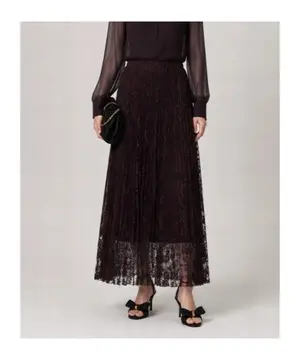 Ermanno Scervino Pleated Lace Skirt