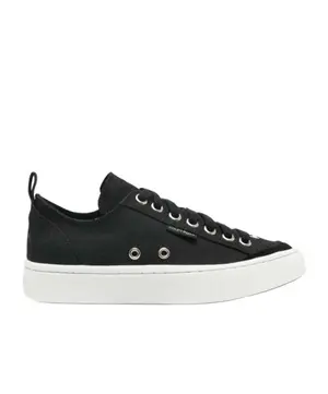 COURREGES Canvas 01 Embroidered-logo Sneakers - Black