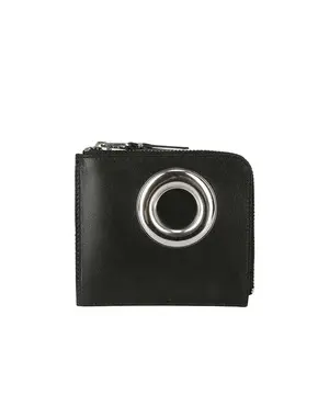 Comme Des Garçons Eyelet Detailed Zip-up Wallet - Black