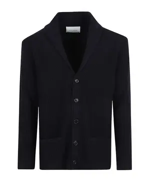 BALLANTYNE Shawl Collar Ribbed Cardigan