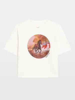 Zadig&Voltaire Taida T-shirt With Rhinestone Horse Graphic - Judo