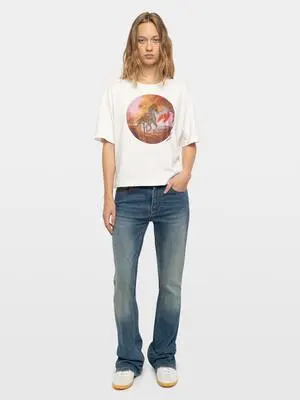 Zadig&Voltaire Taida T-shirt With Rhinestone Horse Graphic